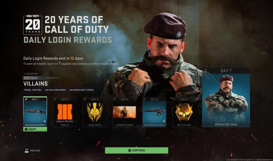 Get The Retro Look Of Price In Warzone 2 By Logging In Daily.